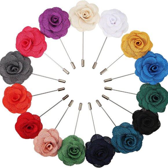 Accessories | 15 Pieces Mens Lapel Pin For Men Suits Handmade Camellia ...